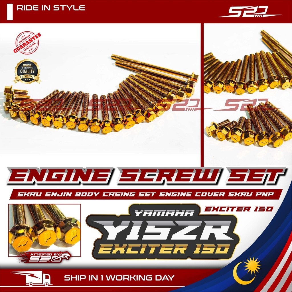 Screw Engine Set PROTAPER Y15 Y15ZR EXCITER 150 Skru Enjin Body Casing ...