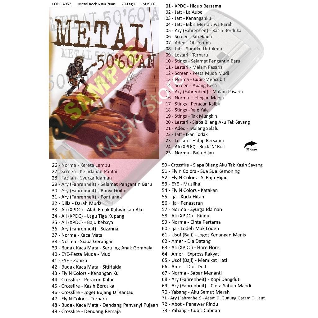 Pendrive Usb Mp3 Lagu Melayu Metal Rock 60an 70an Song a957 | Shopee ...