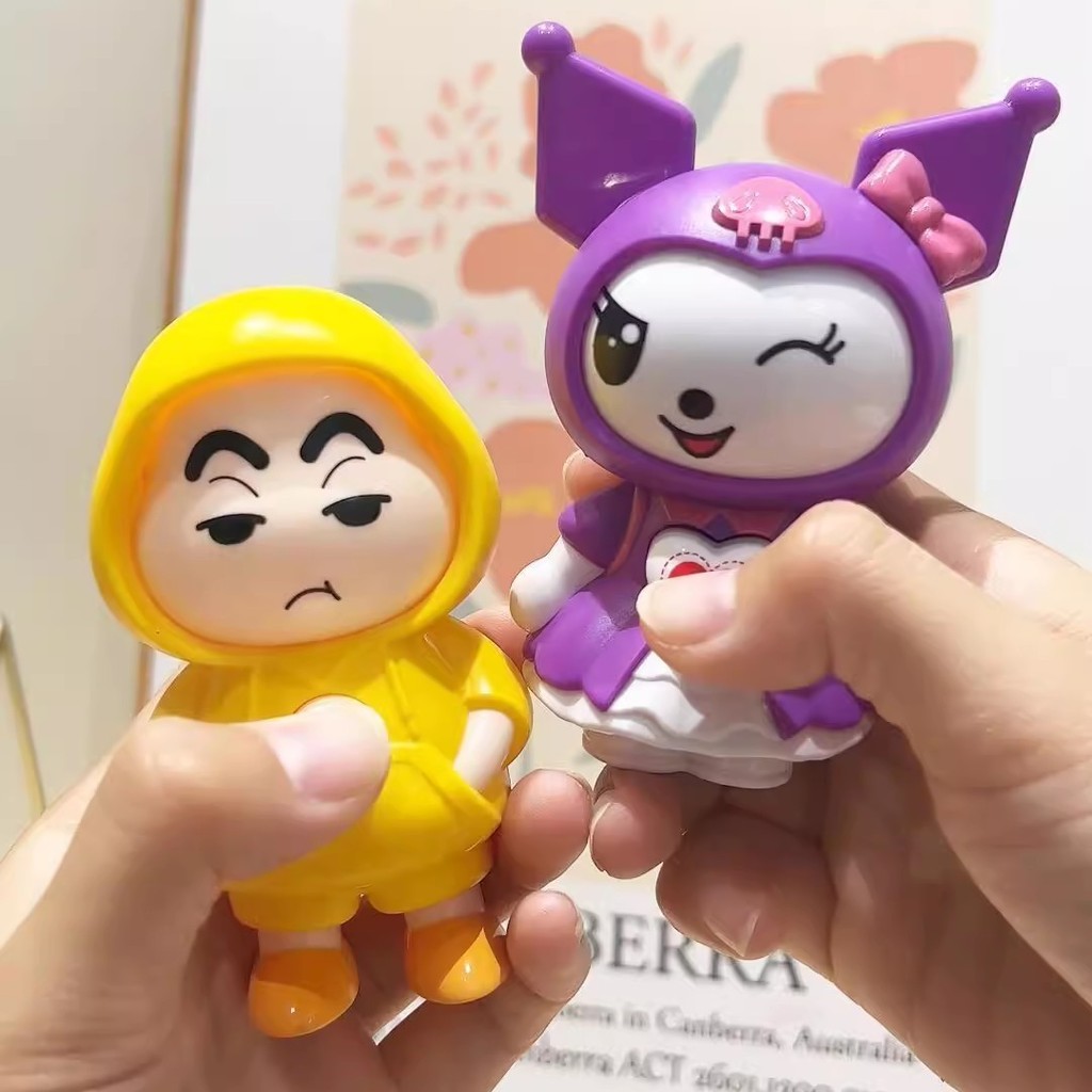 Crayon Shin-chan Face Changing Doll, With Keychain Kuromi Face Makeup ...