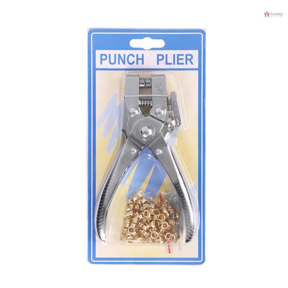 Eyelet Hole Punch Pliers Multi-function Hole Puncher with 100pcs Metal ...