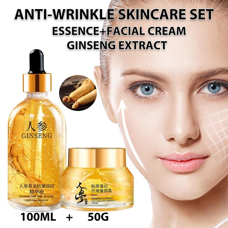 Ginseng Skin Care Set, 2PCS, Ginseng Gold Polypeptide Serum, Facial ...