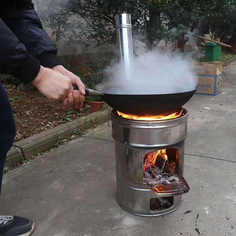 Kompor kayu bakar periuk dapur api kayu keluli tahan karat baru Kompor ...