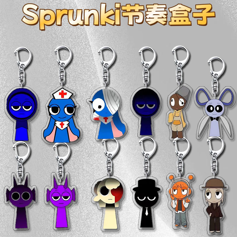Sprunki Q-Version Keychain Cute And Cost-Effective Acrylic Cartoon ...