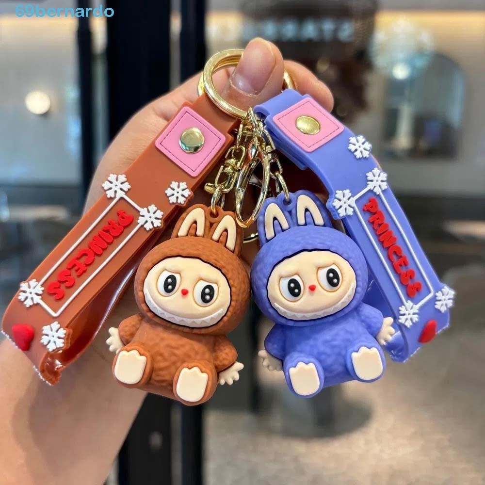 BERNARDO Labubu V2 Doll Keyring, PVC Cartoon Labubu Doll Plush Keychain ...