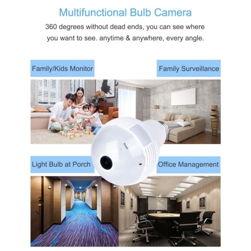 Smart HD 360° Light Bulb 3D Security Wireless CCTV CAMERA - 1080P ...