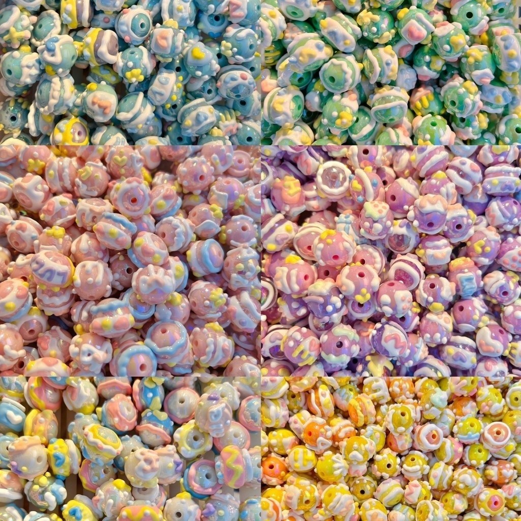 Handmade Heavy Oil Hand-Painted Beads diy Decorations Material ...