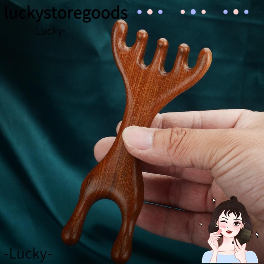 LUCKY 1Pc/2Pcs Body Meridian Massage Comb, Sandalwood Wide Tooth Wood ...