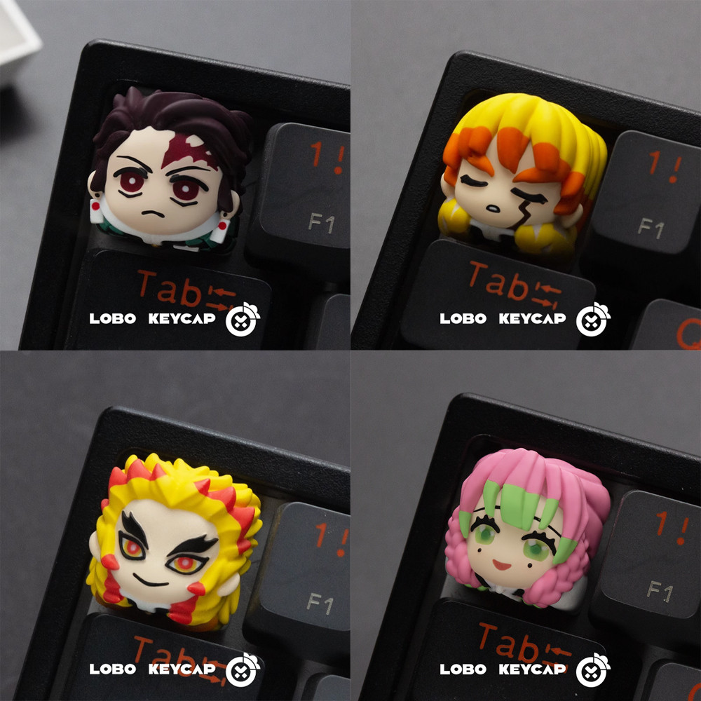 Demon Slayer Keycap Cute Cartoon 3D Creative Cute MX Switch Mechanical ...