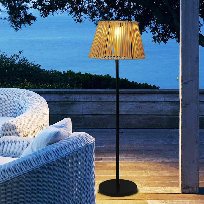 Retro Rattan Weaving Solar Lights Outdoor Waterproof Floor Lights ...