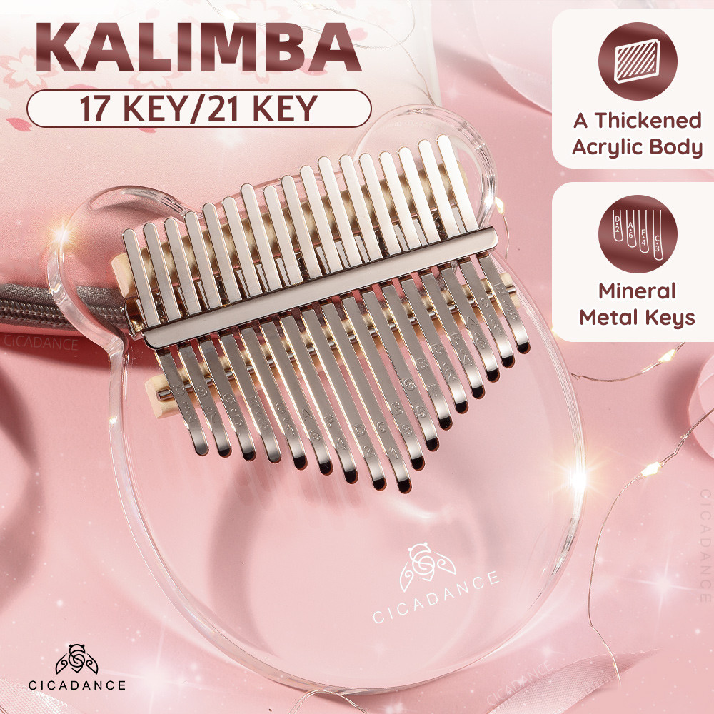 Crystal Kalimba 17key/21key Acrylic Transparent Bear Shape Calimba ...