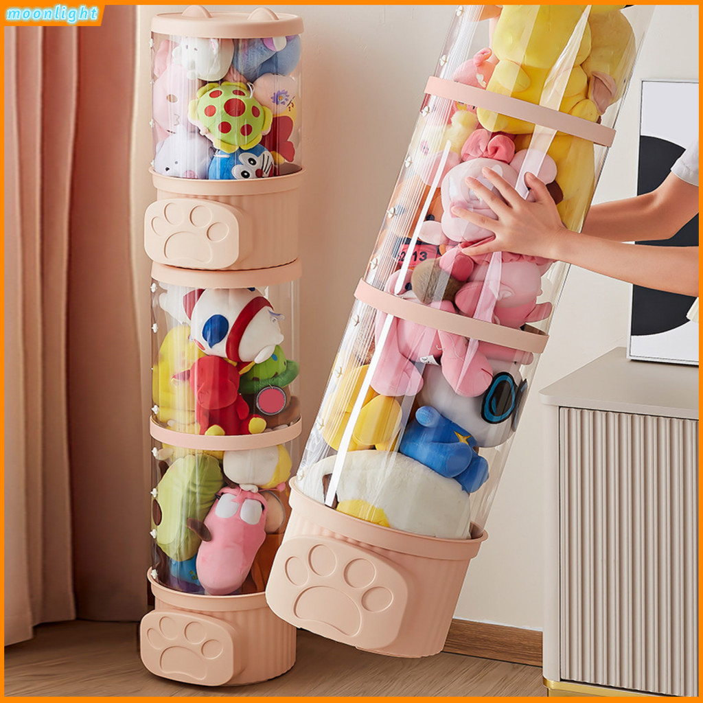 [MO] Clear Vertical Toy Organizer Slim Toy Storage Tube Transparent ...