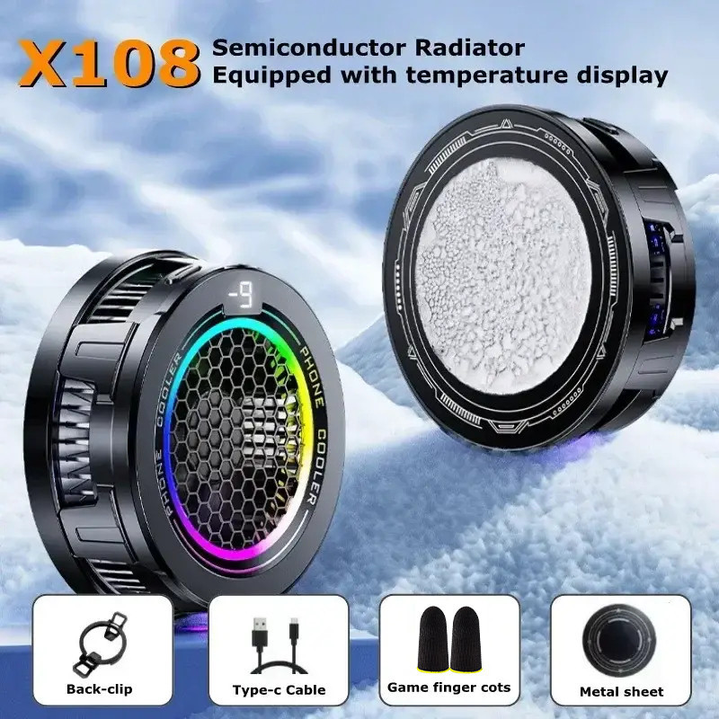 X108 Mobile Phone Cooler Freezes Semiconductor Cooling Fan Radiator ...