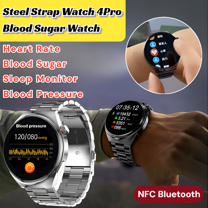 [2025 new] 4 Pro waterproof steel strap smart watch/watch for blood ...