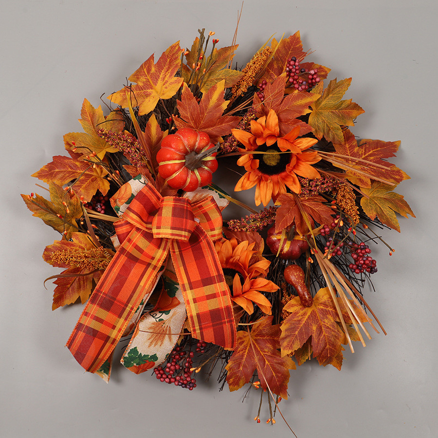 Karangan Bunga Labu Daun Maple Baru Karangan Bunga Anggur Bunga ...