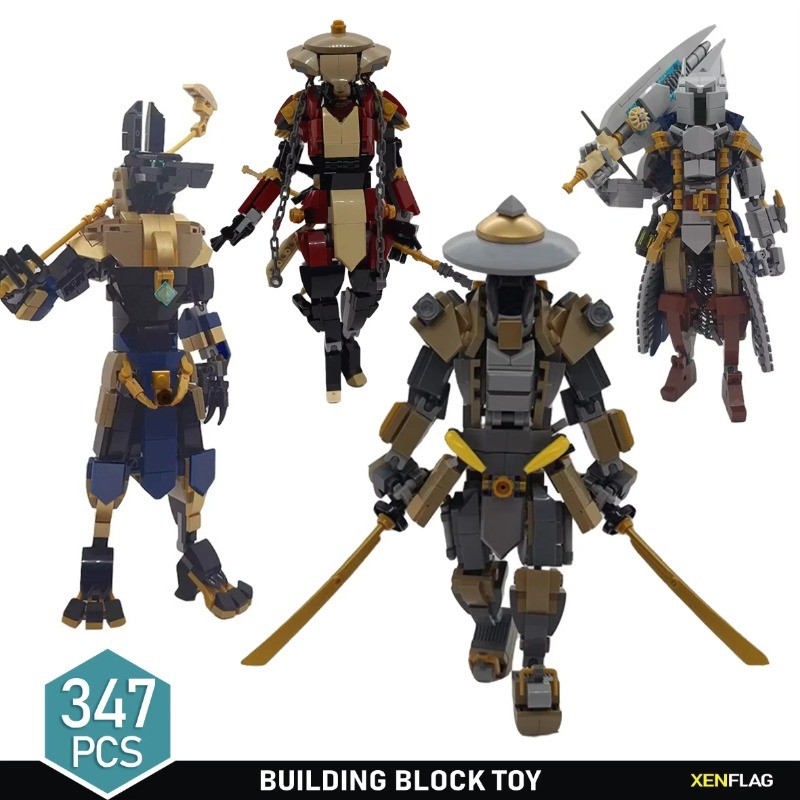 MOC Halloween Demon Japanese Samurai Ronin Travel Assassin Mech Robot ...