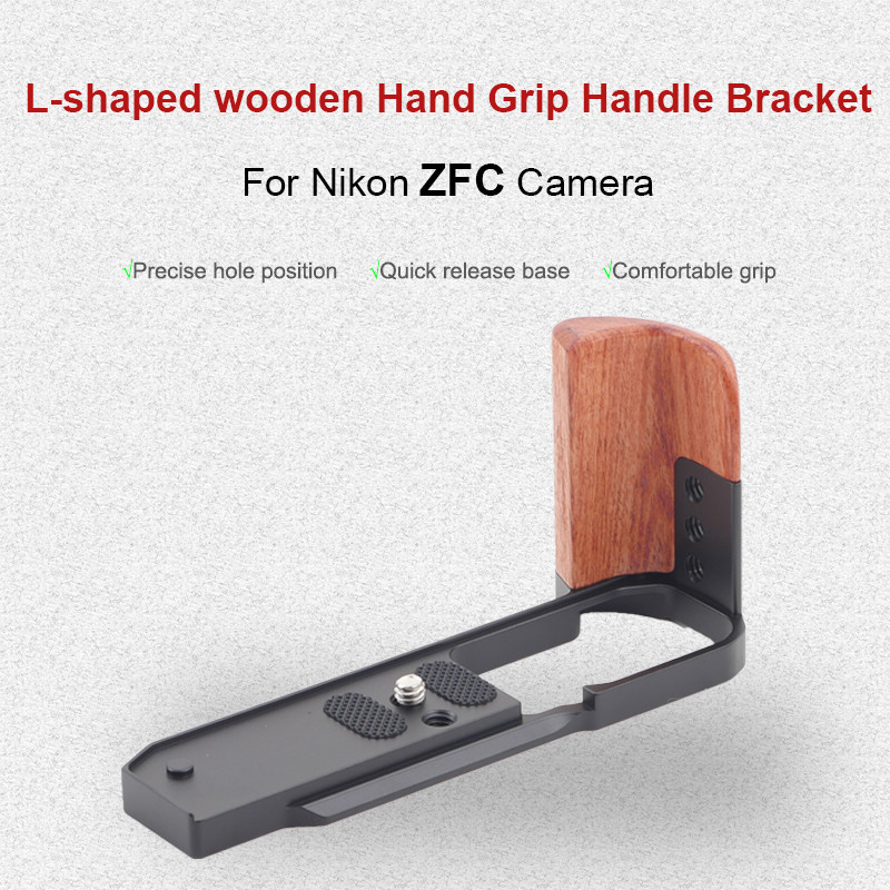Hand Grip for Nikon ZFC Quick Release L-shaped Wooden Hand Grip for ...