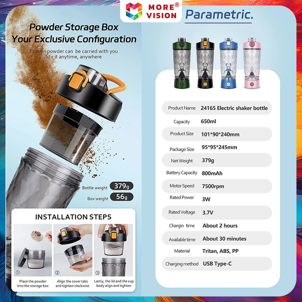 [3rd Gen] Premium Shaker Mixer Bottle Blender Food Grade Tritan ...