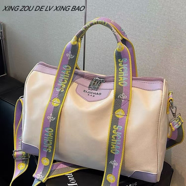 Beg Perjalanan Berkapasiti Besar untuk Wanita, Beg Bahu Blok Warna ...