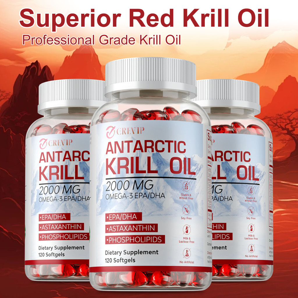 Antarctic Krill Oil Soft Gels, Dietary Supplement with Omega-3s, EPA ...