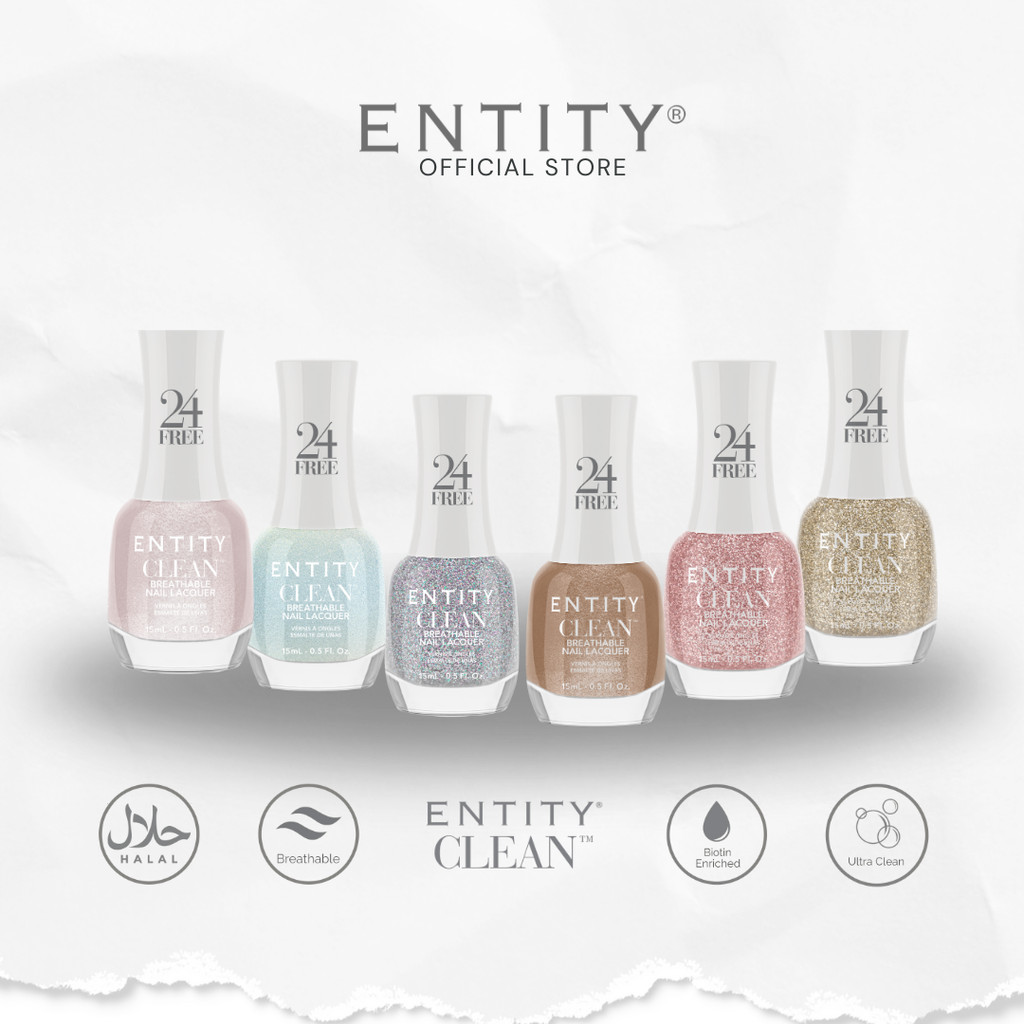 Entity Clean Breathable Nail Lacquer Glitters & Shimmer Color (15ml ...