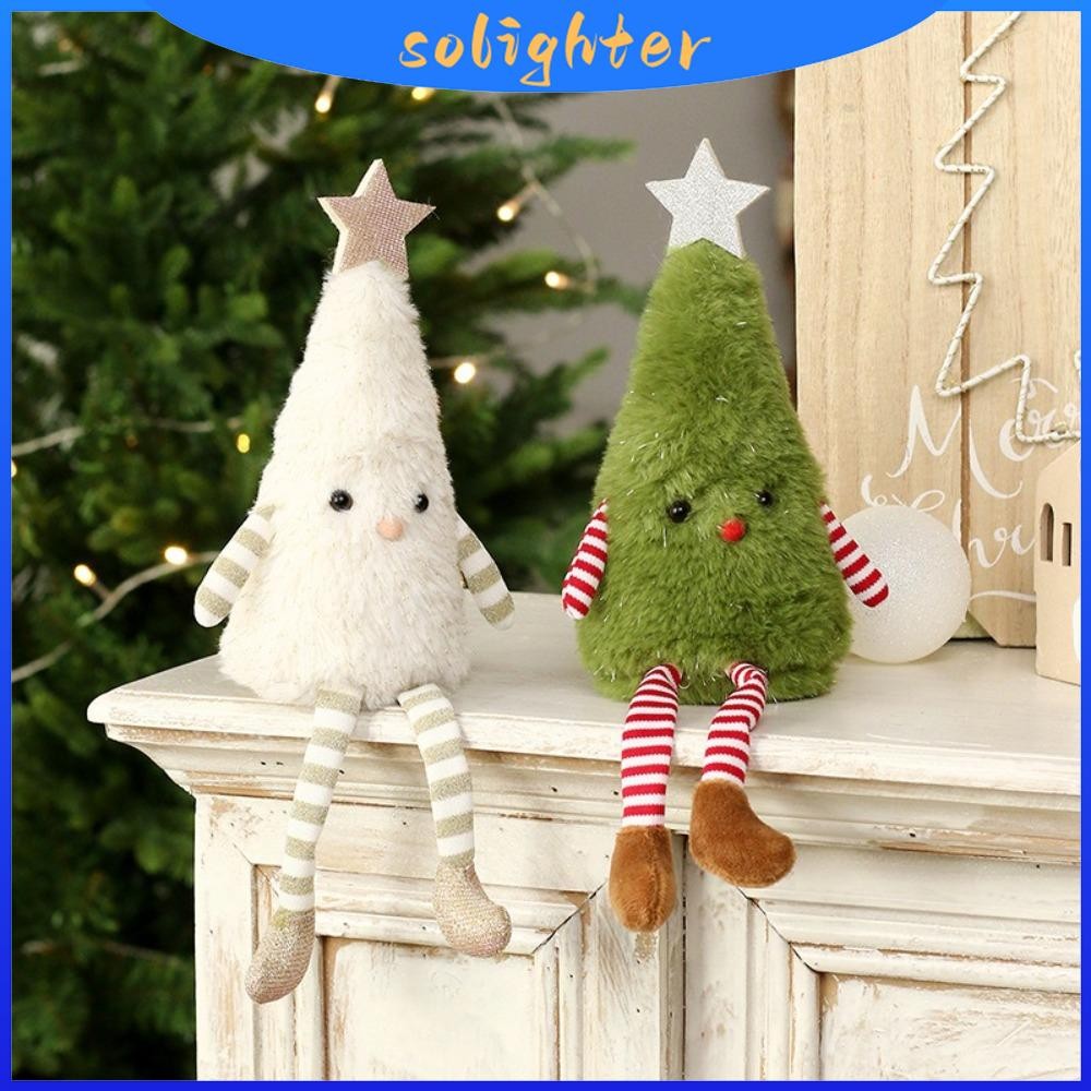 SOLIGHTER Christmas Tree Plush Doll, Furrly Gingerbread Doll Christmas ...