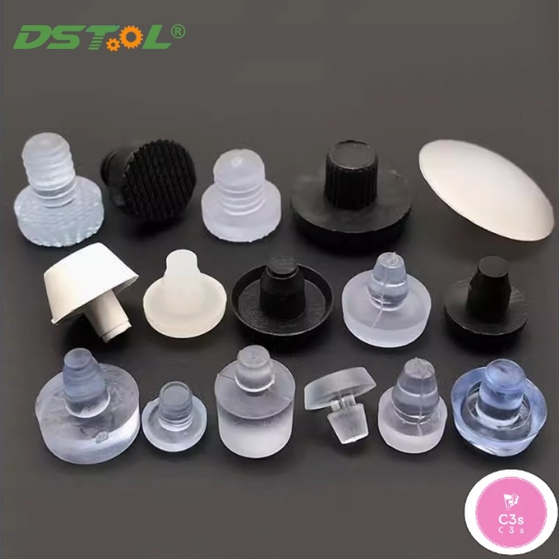 C3S Transparent/Black Rubber Embedded Furniture Feet Bottom Glide Slide ...