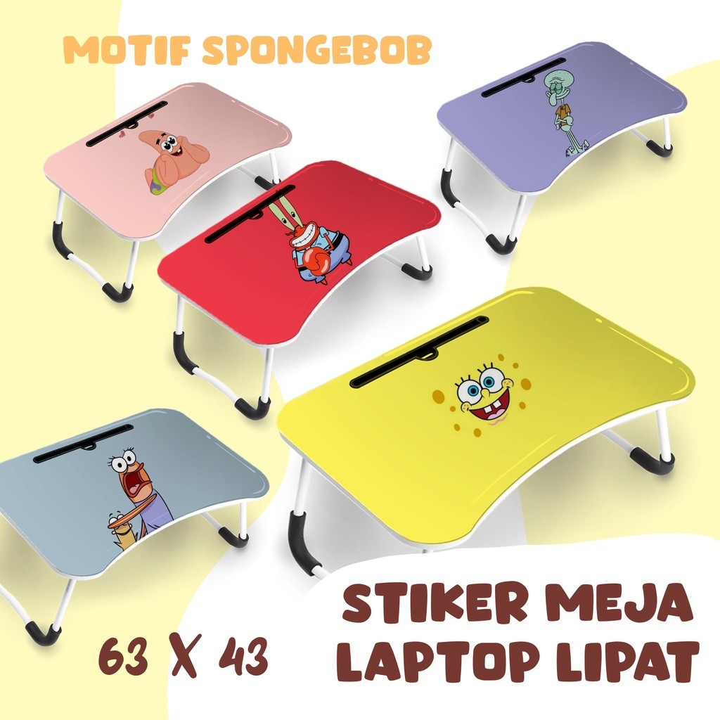 Spongebob Motif Sticker Portable Study Table / Laptop Table ...