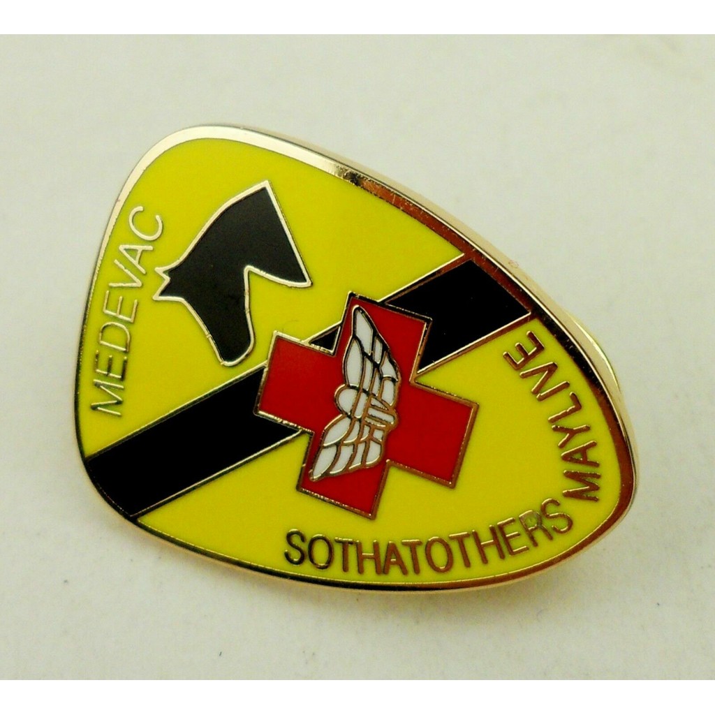 MILITARY US 1ST CAVALRY DIVISION BADGE METAL PIN MEDEVAC US ARMY CAP ...