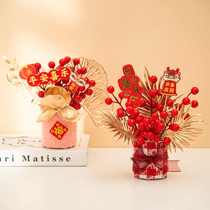 2026 New Year Blessing Bucket Wealthy Flower Bucket Table Decor Vase ...