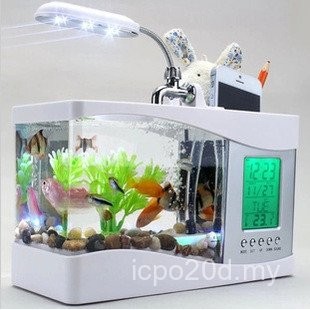 Goldfish Tank usb mini akuarium akuarium akuarium ekologi pelbagai ...