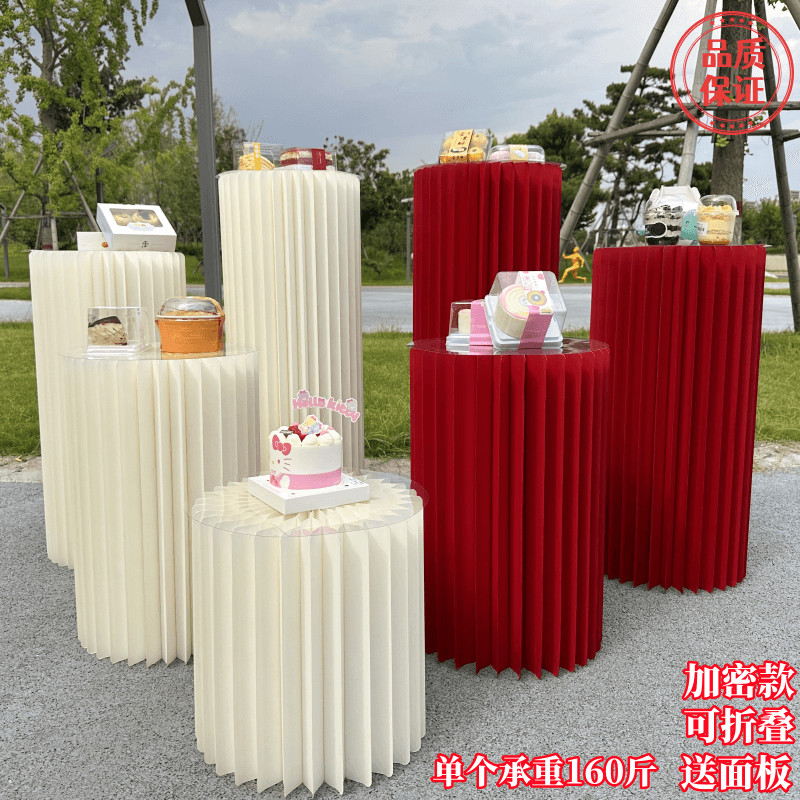 Wedding Foldable Cylindrical Dessert Table Pillar Origami Roman Pillar ...