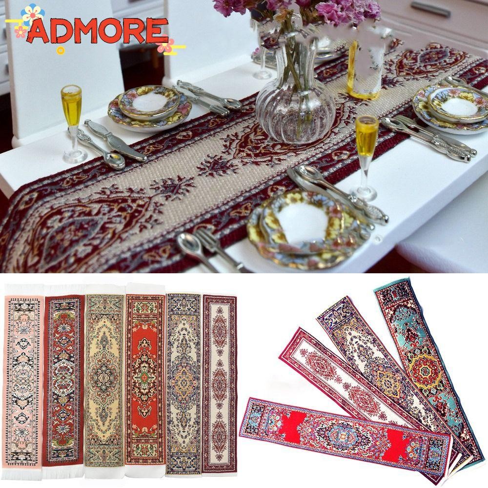 ADMORE Miniature Woven Rug, Turkish Style Weaving Dollhouse Carpet, Toy 1:12 Scale Toy Furniture ...
