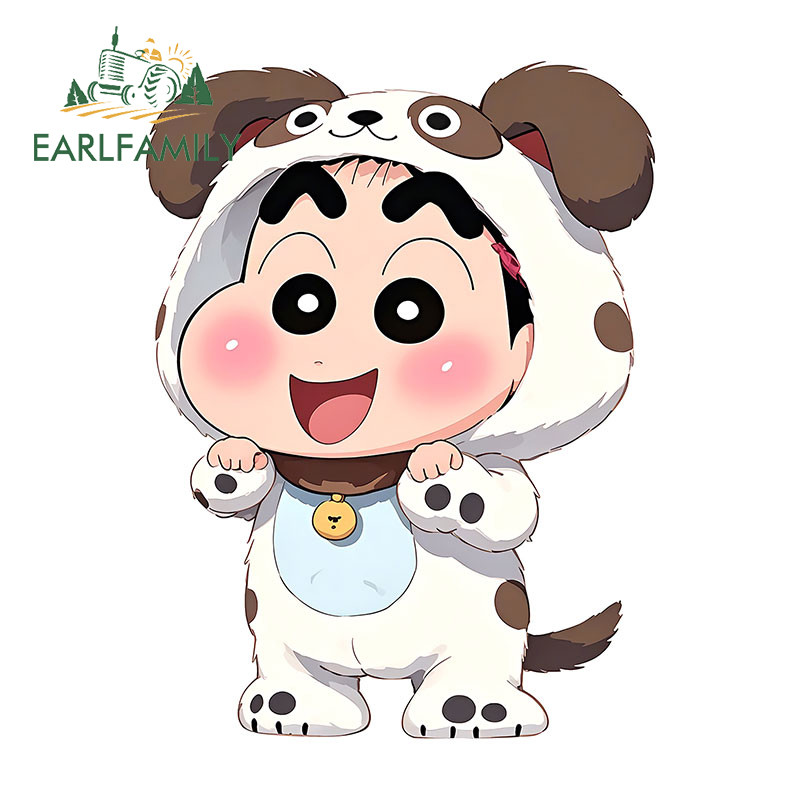 EARLFAMILY 13cm Crayon Shin-chan Cartoon Cute Car Stickers Personality ...