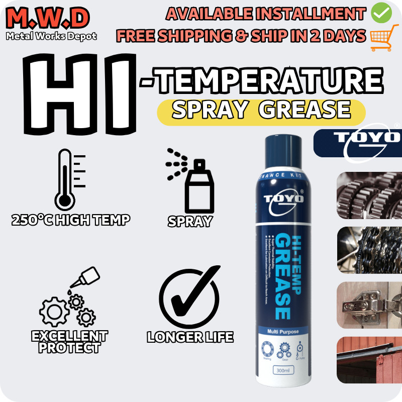 TOYO HI-TEMP Multi-Purpose Spray Grease TOYO Grease High Performance Lubricant Aerosol for ...