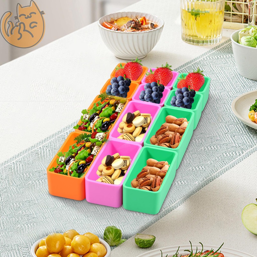 12 Pcs Food Box Dividers Silicone Food Divider Insert Heat Resistant ...