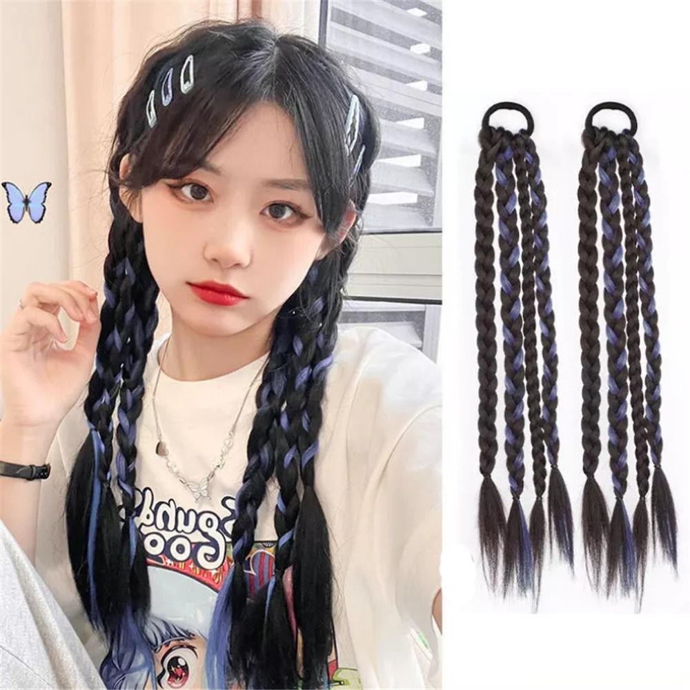 Fashion Y2K Wigs Long Braids Hair Rope Highlighting Twist Boxing Wig ...