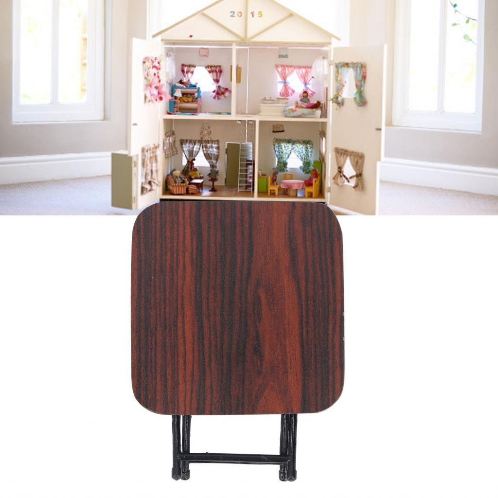 Punkstyle 1:12 Foldable Table Dollhouse Delicate Decoration for Dolls ...