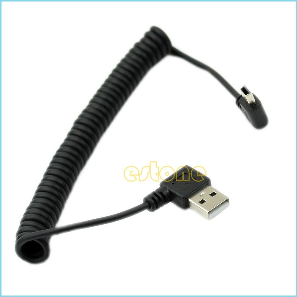 RUN USB 2 0 to Mini USB Spring Data Cable Spiral Coiled 5 Pin Adaptor ...