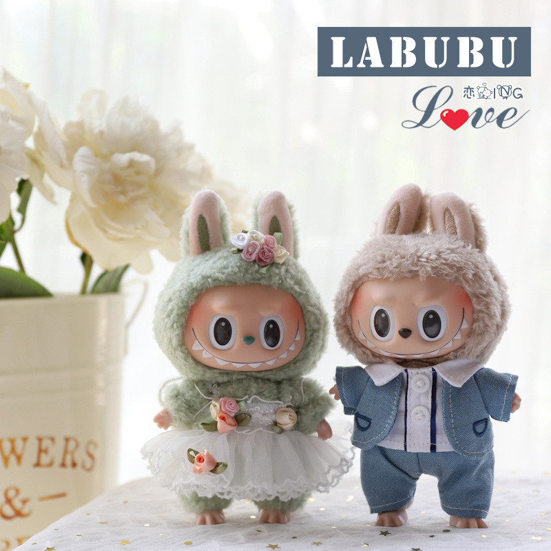 17cm Labubu Clothes Labubu Doll Sweet Wedding Suit Couple Suit | Shopee ...