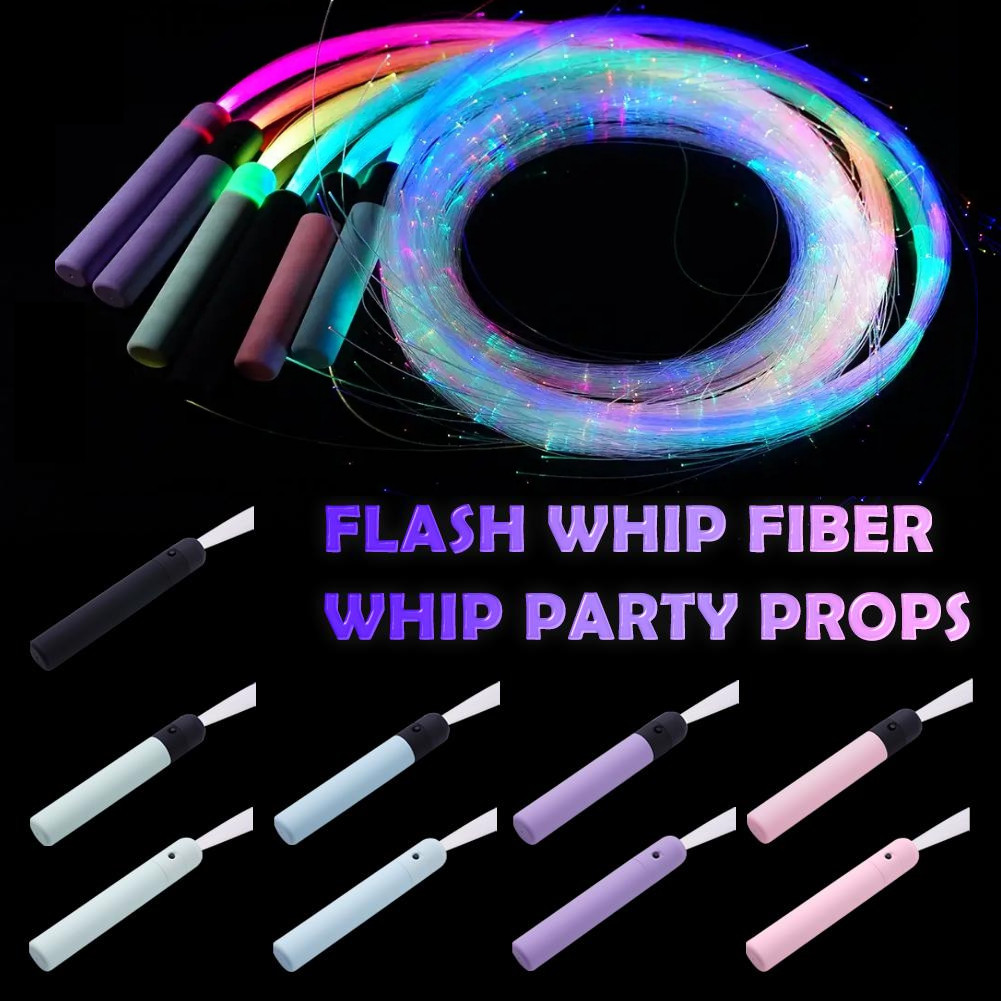 LED Fiber Optic Whip 360° Swivel Super Bright Light Up Rave Toy Pixel ...