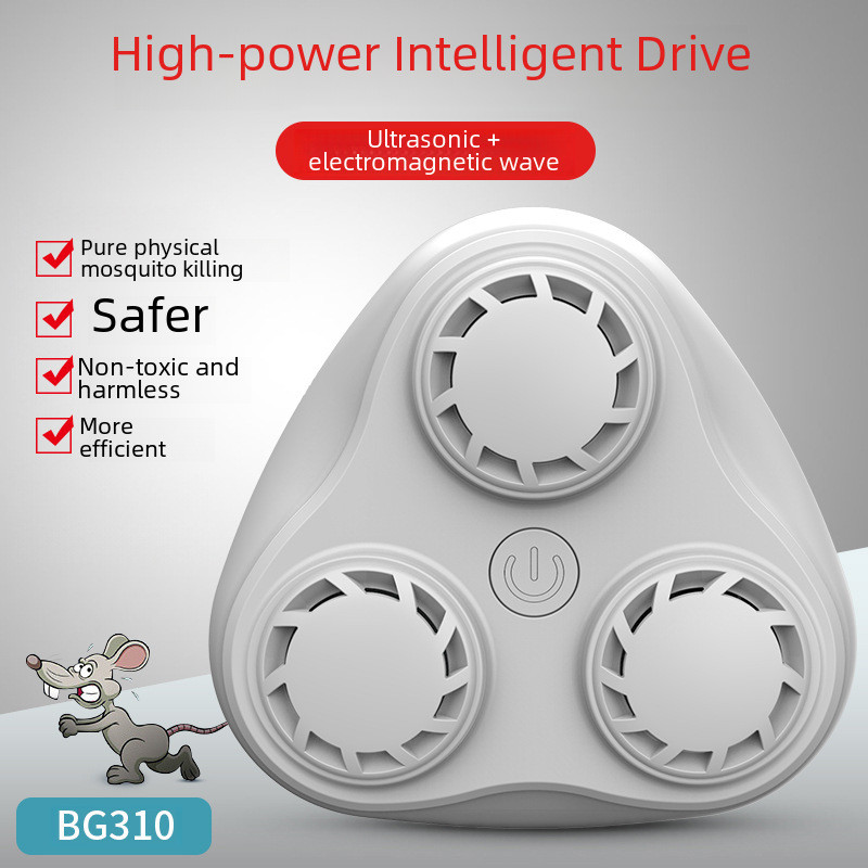 Penghalau tikus ultrasonik tiga pembesar suara kuasa tinggi baru, lipas ...