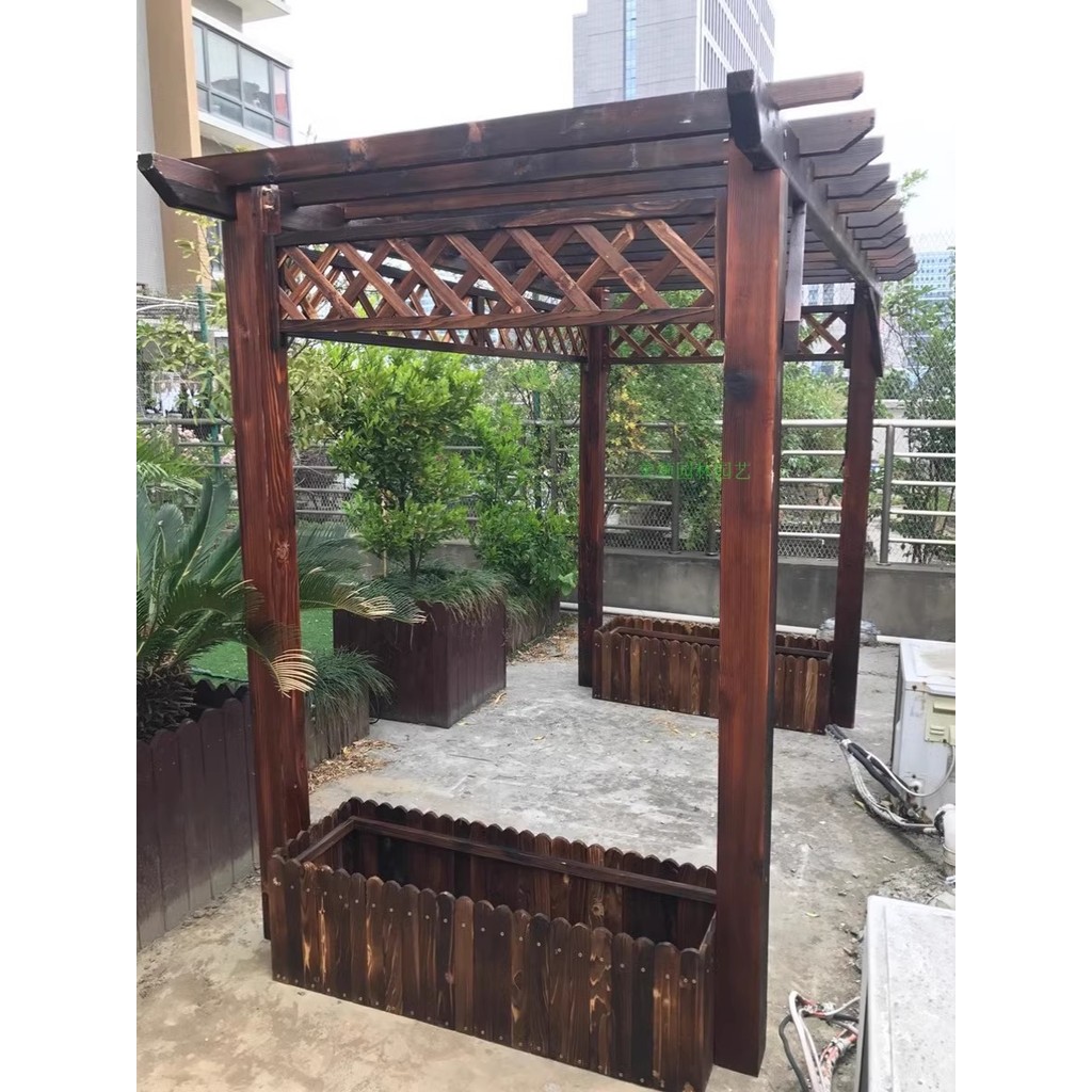 Halaman Balkoni Memanjat Wisteria Trellis Kayu Anti-Kakisan Berkarbonat ...