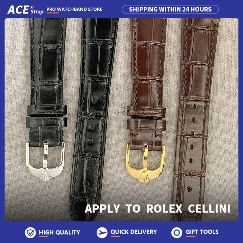 Apply To ROLEX Cellini Leather Watch Strap 20mm For 50509 50505 50519 ...