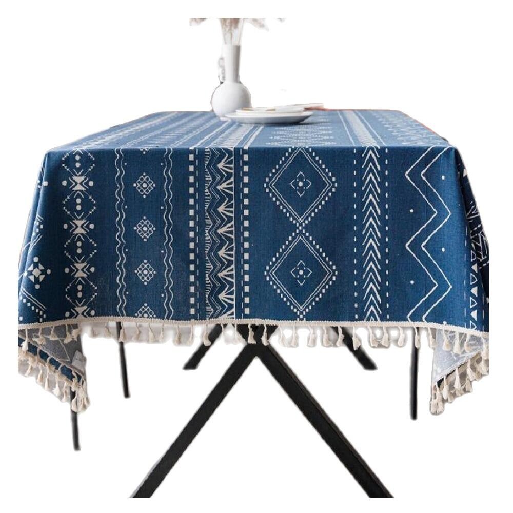 Retro Flower Print Tablecloth Waterproof And Oil Resistant Table Cover ...