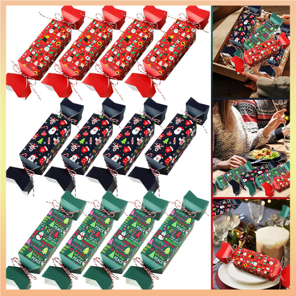 12Pcs Christmas Cracker Kit Box DIY Christmas Party Cracker Candy Boxes ...