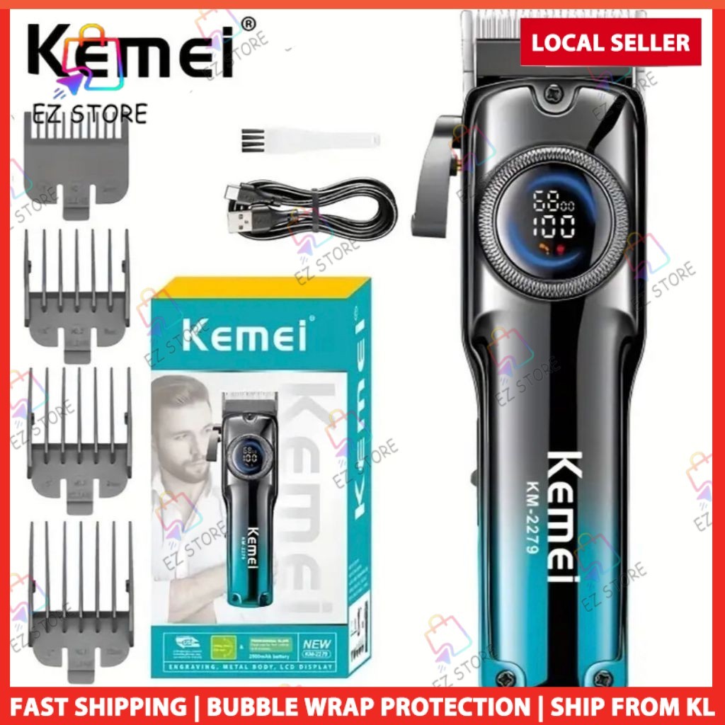 Kemei KM-2279 Barber Fade Hair Clippers Professional Cordless Hair Trimmer Rechargeable Haircut ...