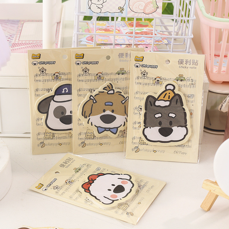 Cdaily|30 Sheets Puppy Basic Shape Post-it Notes Cute Cartoon Student ...