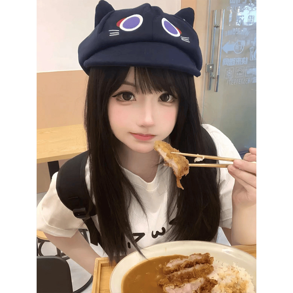 Wanderer Fairy Tale Cat Three-Dimensional Ear Octagonal Hat Female Cute ...