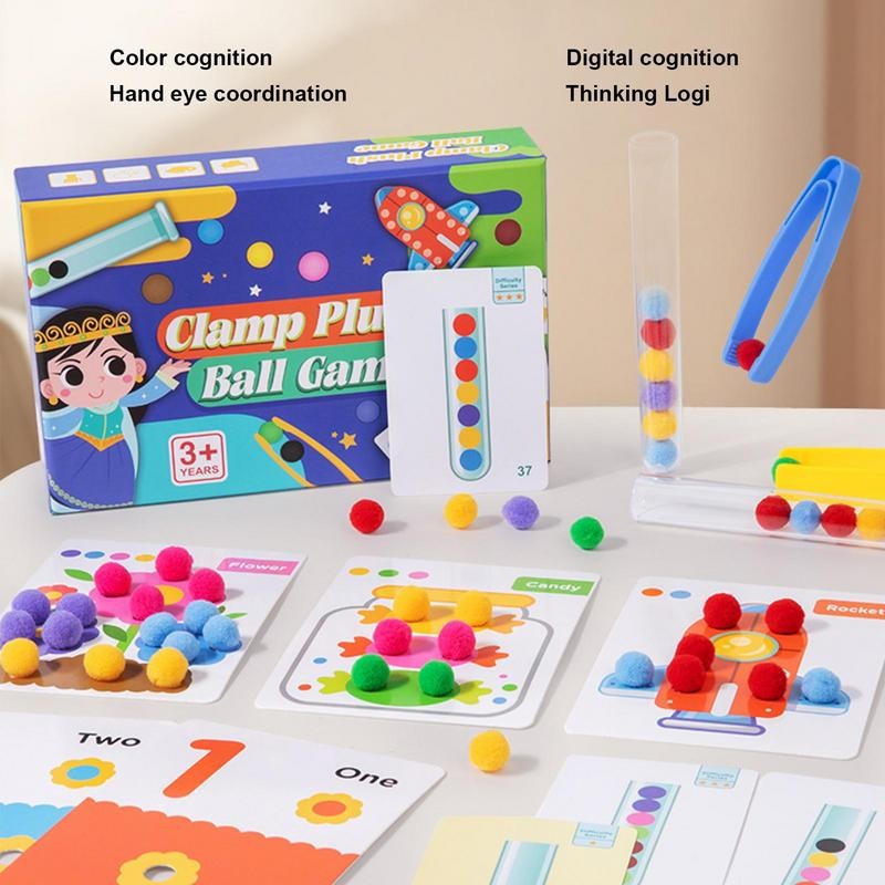Colorful Plush Ball Matching Game Learning Counting Toy Sorting Games ...