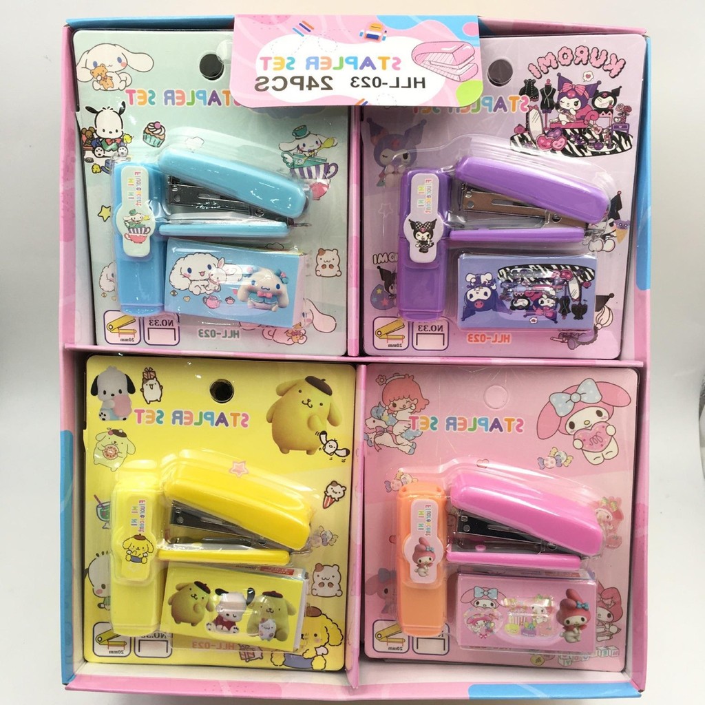 Sanrio Stapler Highlighter Set Cute Kuromi Mini Stapler Student Stationery Desktop Stapler 10.28 ...